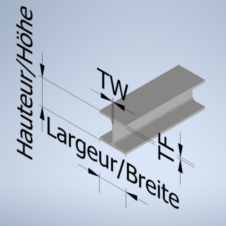 Poutrelles à larges ailes HEA sur mesure
