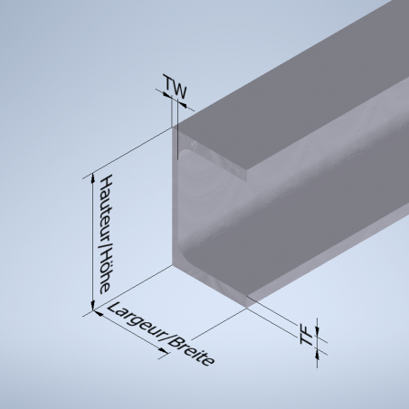 Profilés U PE sur mesure